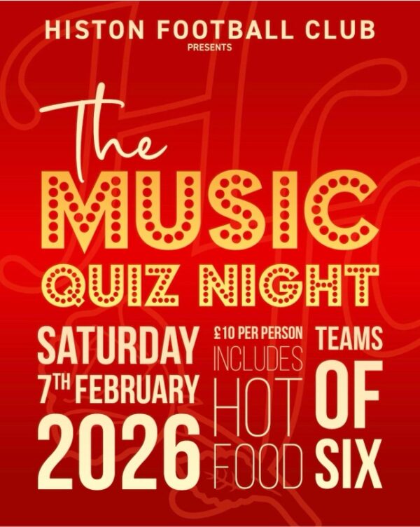 COMING SOON – The Histon FC Music Quiz Night – Histon FC